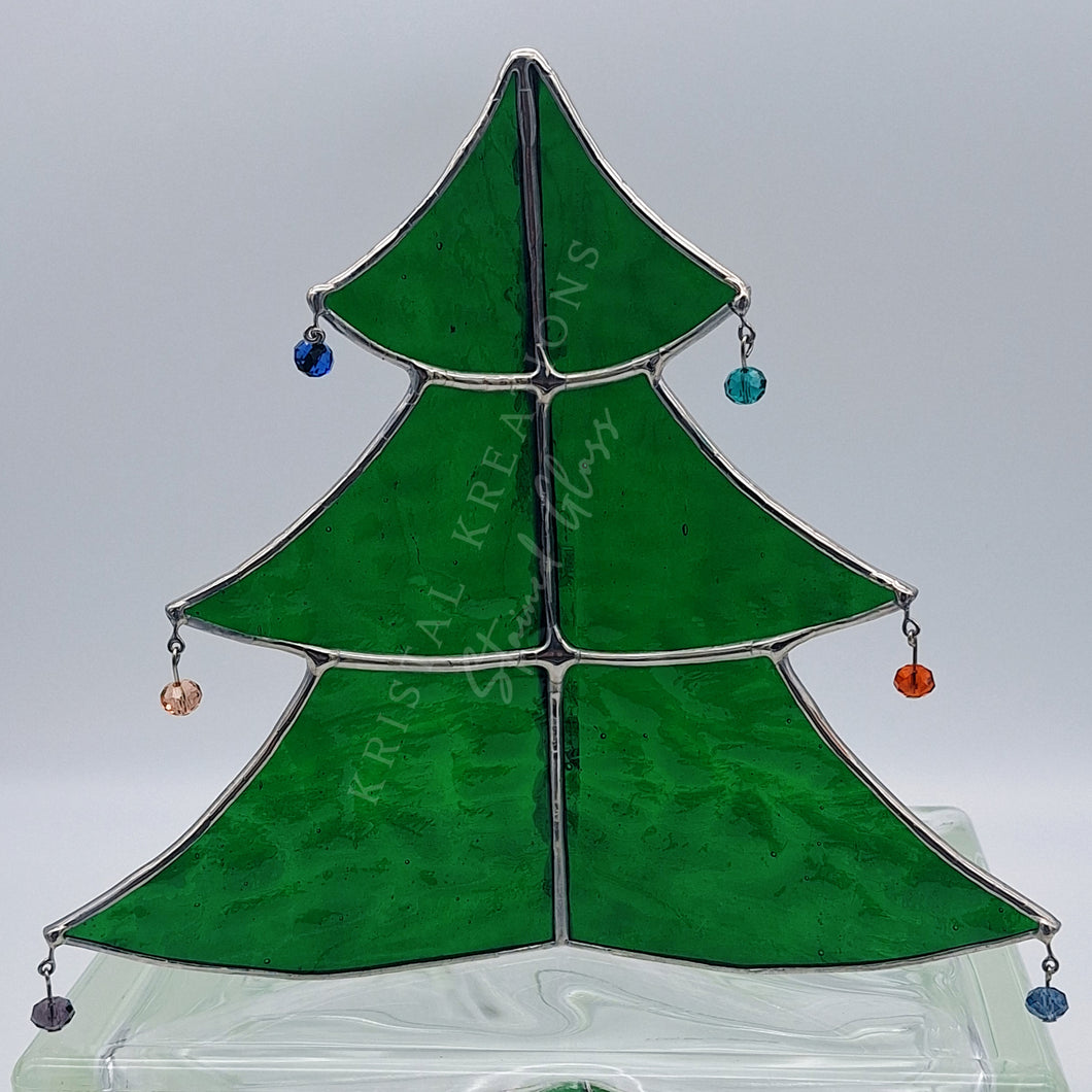 Stained Glass Christmas Tree Decoration – Kristal Kreations